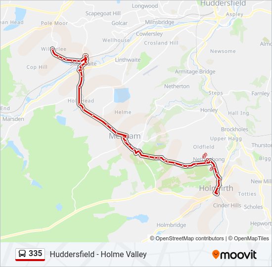 335 Route: Schedules, Stops & Maps - Holmfirth (Updated)