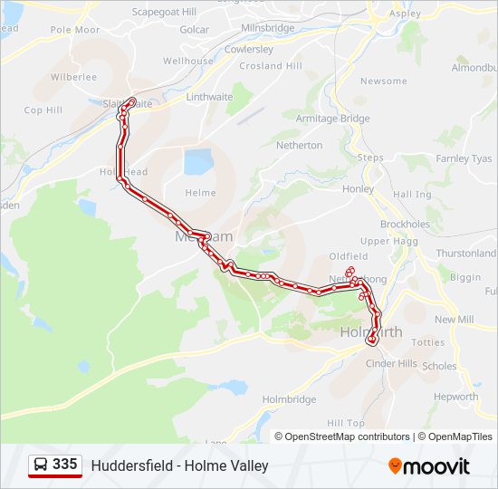 335 Route: Schedules, Stops & Maps - Slaithwaite (Updated)