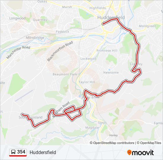 354 Route: Schedules, Stops & Maps - Huddersfield Town Centre (Updated)