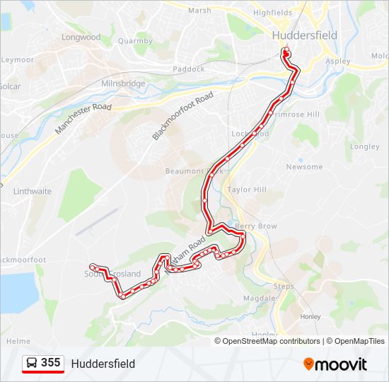 355 Route: Schedules, Stops & Maps - South Crosland (Updated)