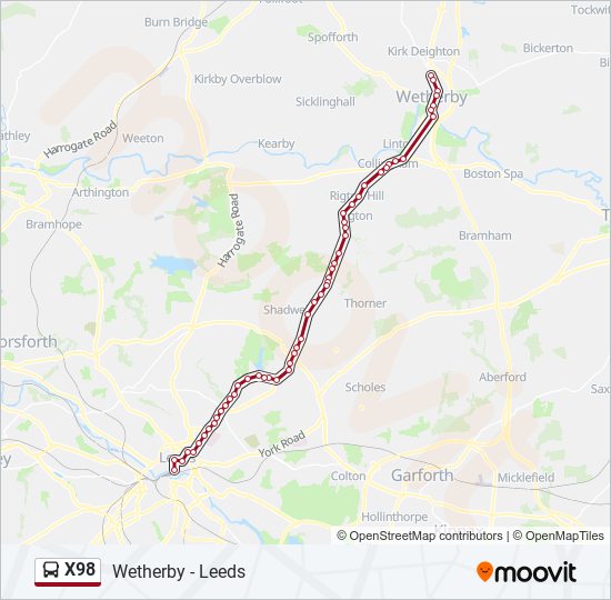 x98 Route: Schedules, Stops & Maps - Leeds City Centre (Updated)