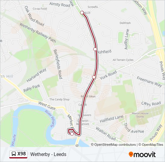 x98 Route: Schedules, Stops & Maps - Sandbeck Lane (Opp) (Updated)