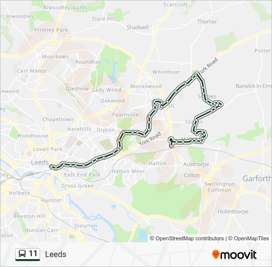 11 Route: Schedules, Stops & Maps - Leeds Bus Station Stand 12 (Updated)