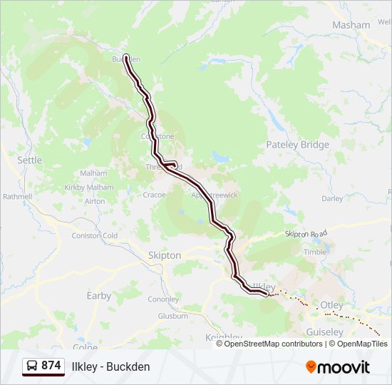874 Route: Schedules, Stops & Maps - Buckden (Updated)