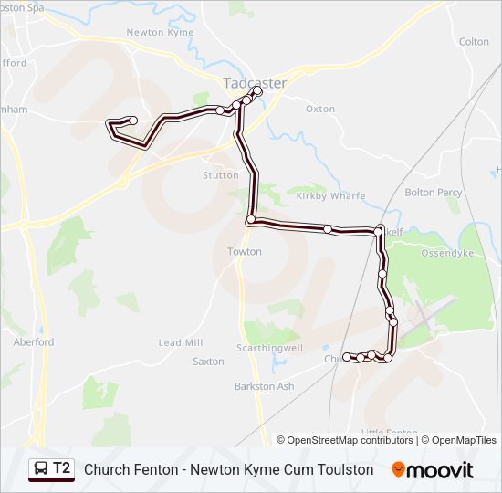 T2 Route: Schedules, Stops & Maps - Church Fenton (Updated)