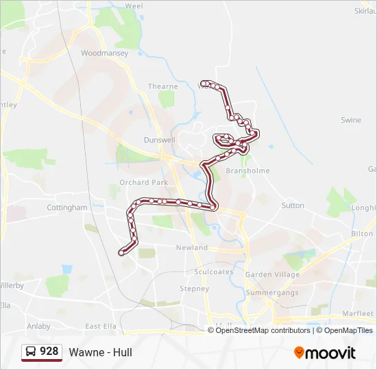 928 Route: Schedules, Stops & Maps - Wawne (Updated)
