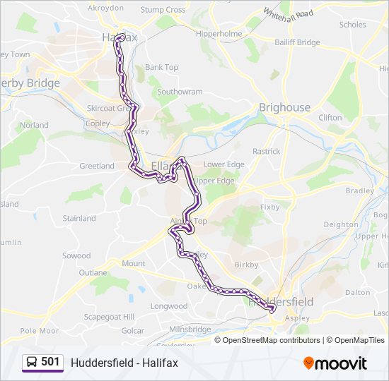 501 Route: Schedules, Stops & Maps - Huddersfield Town Centre (Updated)