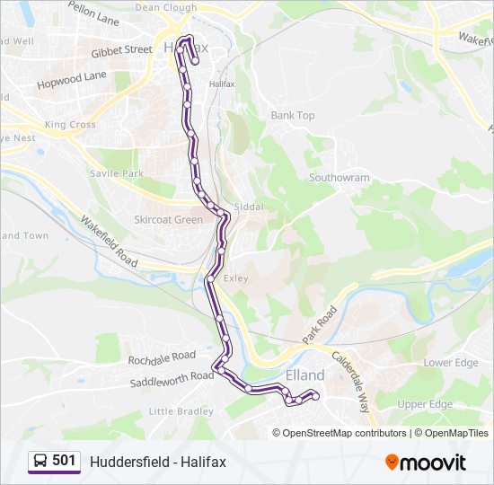 501 Route: Schedules, Stops & Maps - Elland (Updated)