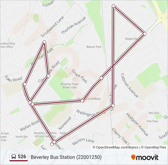 526 Route: Schedules, Stops & Maps - Beverley Bus Station (22001250 ...