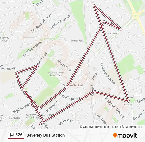 526 Route: Schedules, Stops & Maps - Beverley Bus Station (Updated)