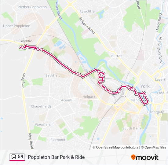 59 Route: Schedules, Stops & Maps - Poppleton Bar Park & Ride (Updated)