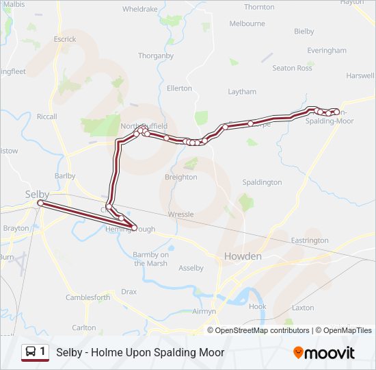 1 Route: Schedules, Stops & Maps - Selby Bus Station (Updated)
