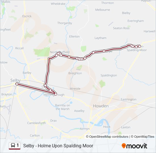1 Route: Schedules, Stops & Maps - Selby (Updated)