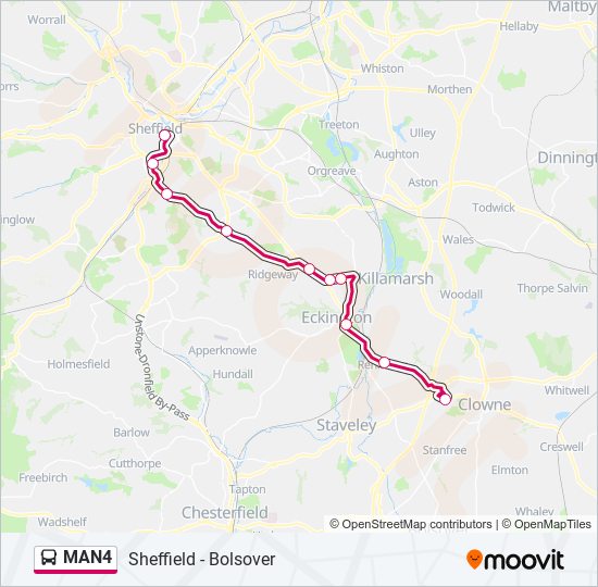 man4 Route: Schedules, Stops & Maps - Barlborough (Updated)