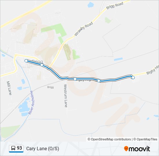 93 Route: Schedules, Stops & Maps - Cary Lane (O/S) (Updated)