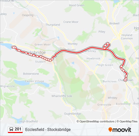 201 Route: Schedules, Stops & Maps - Stocksbridge (Updated)