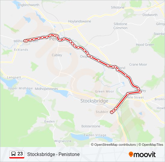 23 Route: Schedules, Stops & Maps - Deepcar (Updated)