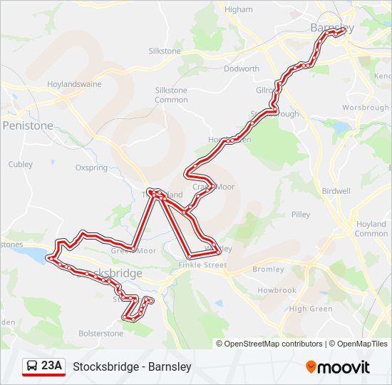 23a Route: Schedules, Stops & Maps - Deepcar (Updated)