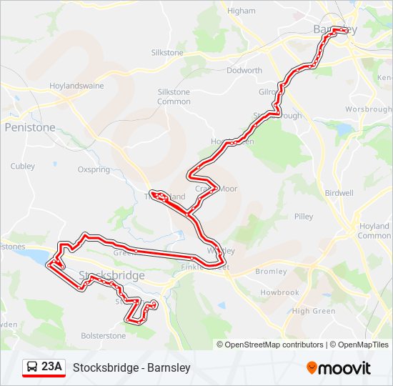 23a Route: Schedules, Stops & Maps - Barnsley Town Centre (Updated)