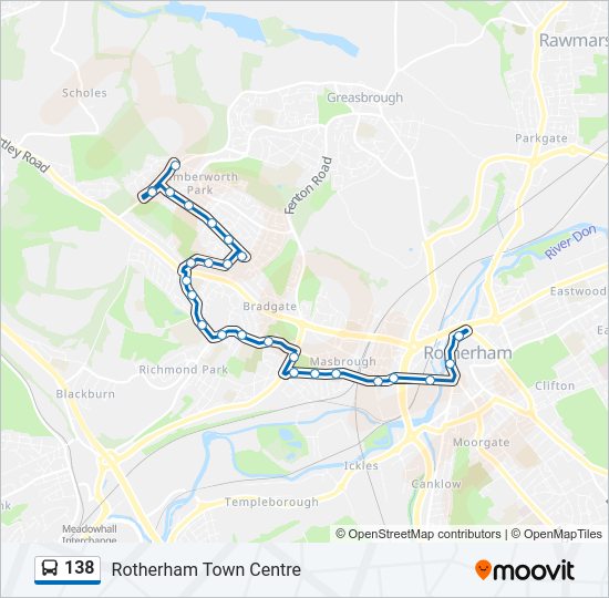 138 Route: Schedules, Stops & Maps - Rotherham Town Centre (Updated)