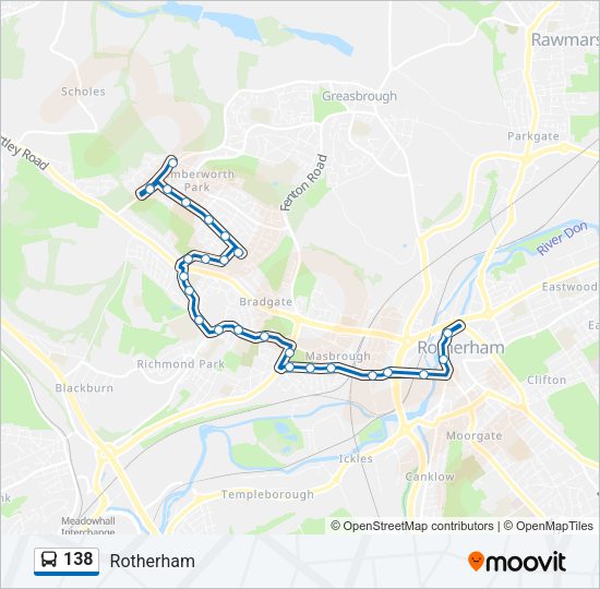 138 Route: Schedules, Stops & Maps - Rotherham (Updated)
