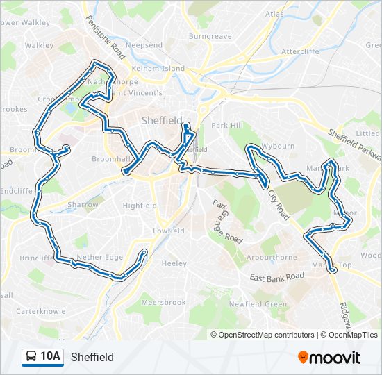 10a Route: Schedules, Stops & Maps - Heeley (Updated)