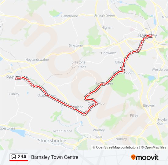 24a Route: Schedules, Stops & Maps - Barnsley Town Centre (Updated)