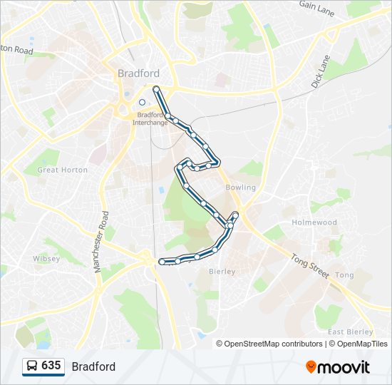 635 Route: Schedules, Stops & Maps - Rooley Lane (Updated)