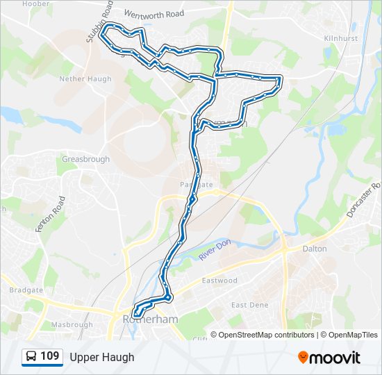 109 Route: Schedules, Stops & Maps - Upper Haugh (Updated)