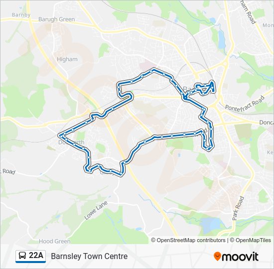 22A Route: Schedules, Stops & Maps - Barnsley Town Centre (Updated)