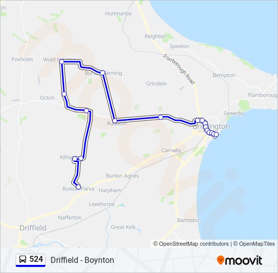 524 Route: Schedules, Stops & Maps - Bridlington (Updated)