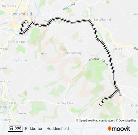 398 Route: Schedules, Stops & Maps - Storthes Hall (Updated)