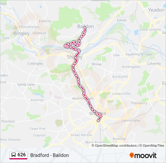 626 Route: Schedules, Stops & Maps - Baildon Towngate (Updated)