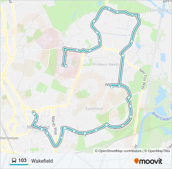 103 Route: Schedules, Stops & Maps - Wakefield City Centre (Updated)