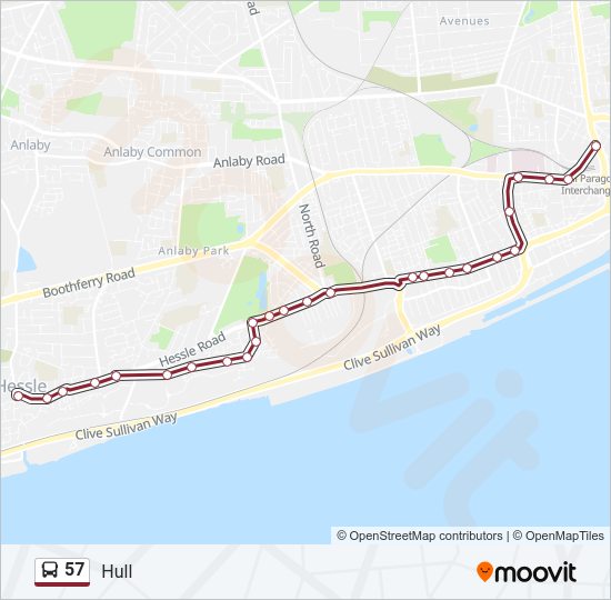 57 Route: Schedules, Stops & Maps - Hull (Updated)