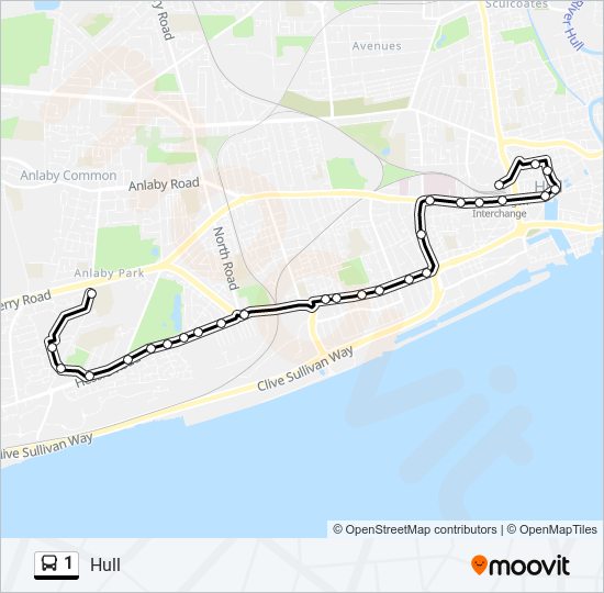 1 Route: Schedules, Stops & Maps - Hull (Updated)
