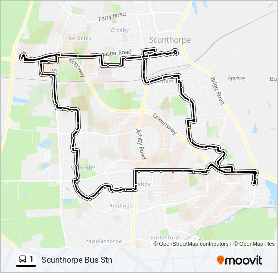 1 Route: Schedules, Stops & Maps - Scunthorpe Bus Stn (Updated)