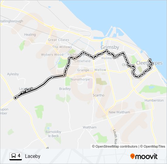 4 Route: Schedules, Stops & Maps - Laceby (Updated)