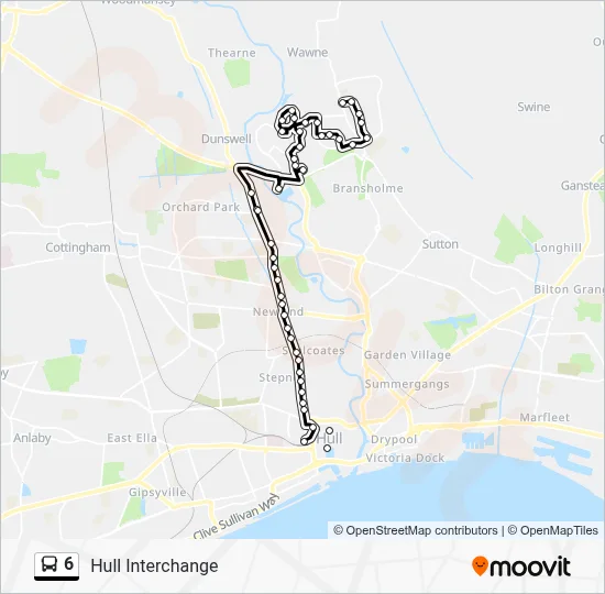 6 Route: Schedules, Stops & Maps - Hull Interchange (Updated)