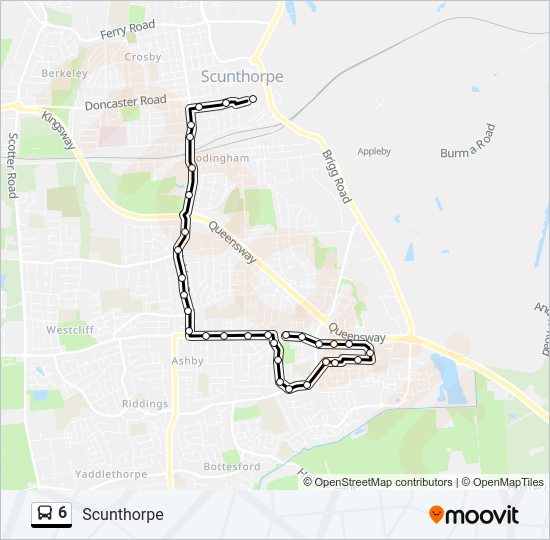 6 Route: Schedules, Stops & Maps - Scunthorpe (Updated)