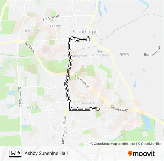 6 Route: Schedules, Stops & Maps - Ashby Sunshine Hall (Updated)