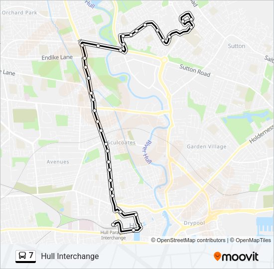 7 Route: Schedules, Stops & Maps - Hull Interchange (Updated)