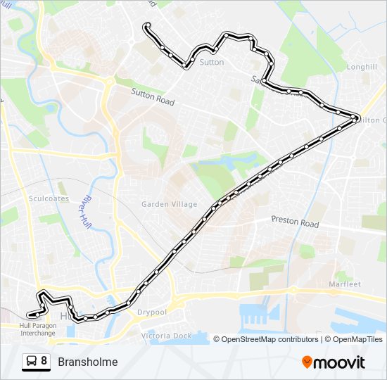 8 Route: Schedules, Stops & Maps - Bransholme (Updated)