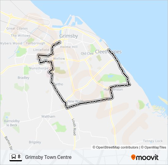 8 Route: Schedules, Stops & Maps - Grimsby Town Centre (Updated)