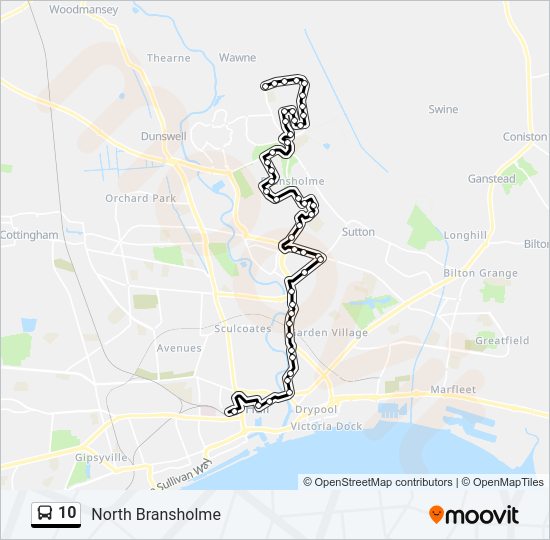 10 Route: Schedules, Stops & Maps - North Bransholme (Updated)