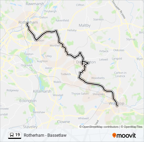 19 Route: Schedules, Stops & Maps - Rotherham Town Centre (Updated)