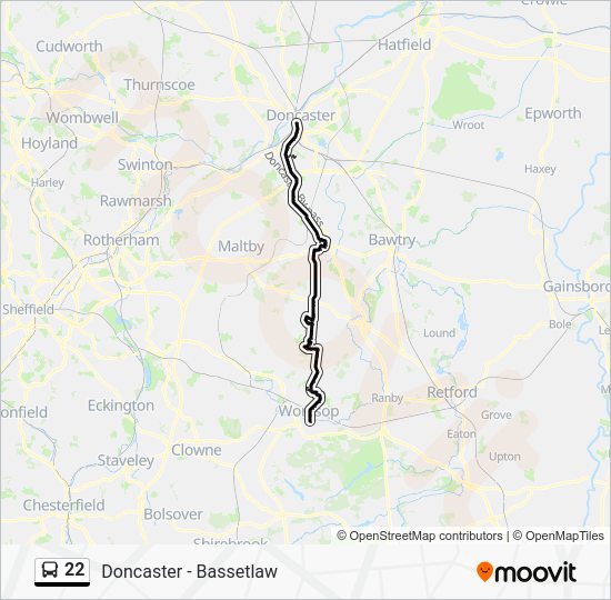 22 Route: Schedules, Stops & Maps - Doncaster Interchange A2 (Updated)