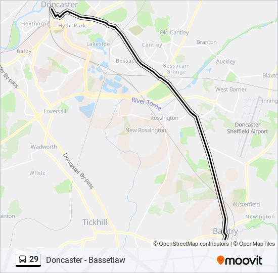 29 Route: Schedules, Stops & Maps - Doncaster Town Centre (Updated)