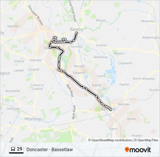 29 Route: Schedules, Stops & Maps - Bawtry (Updated)