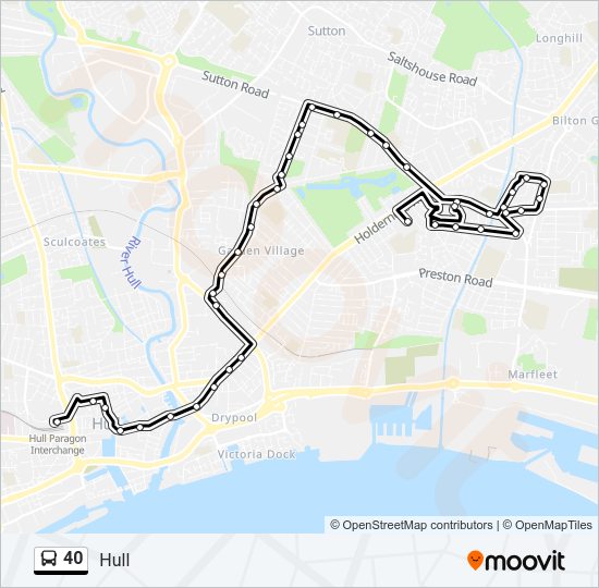 40 Route: Schedules, Stops & Maps - Hull (Updated)
